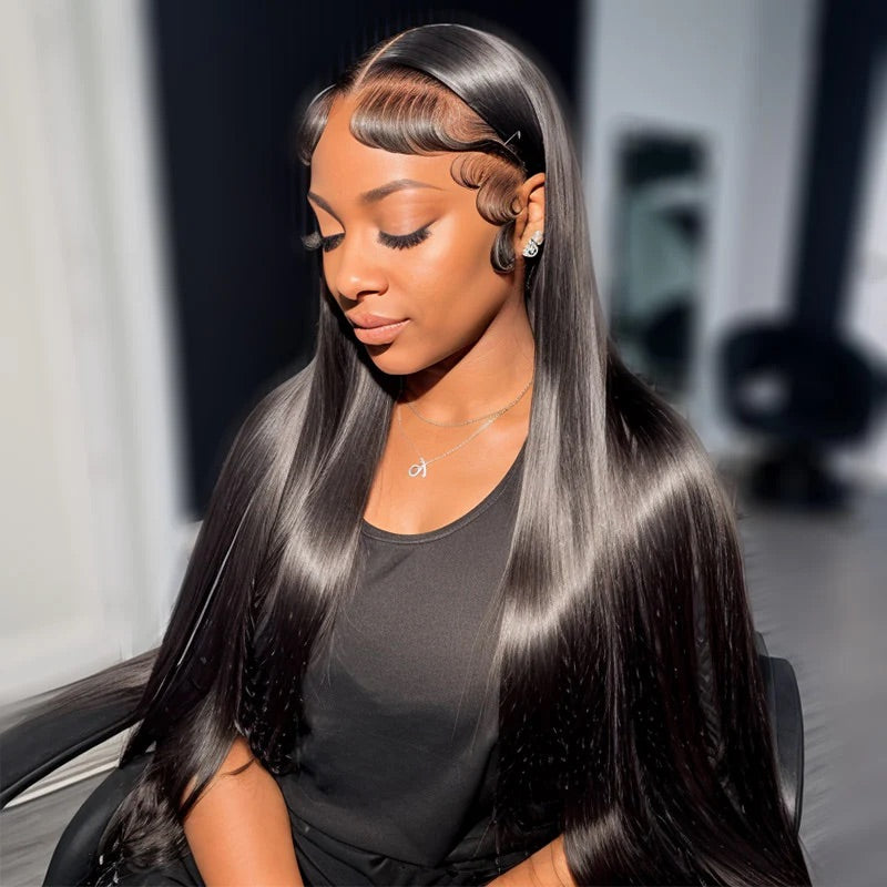 HD Straight Wigs Real Ear To Ear Wig Lace Fit Better